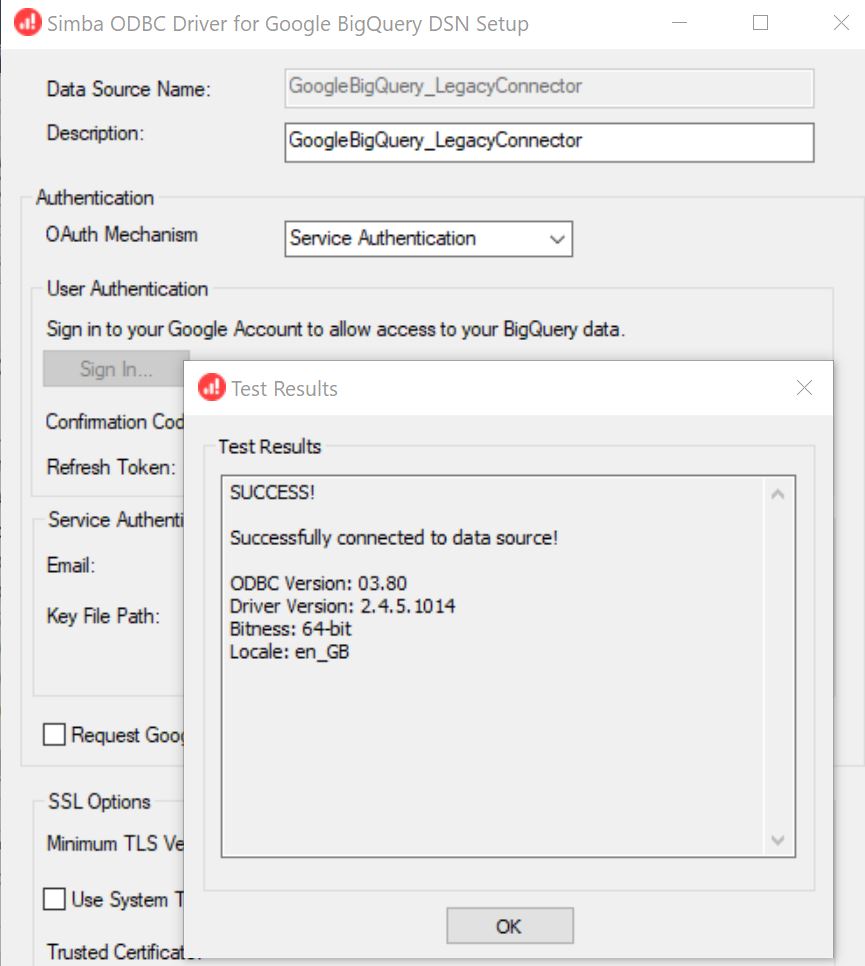 Solved: Simba ODBC Driver for Google Big Query not working... - Alteryx Community